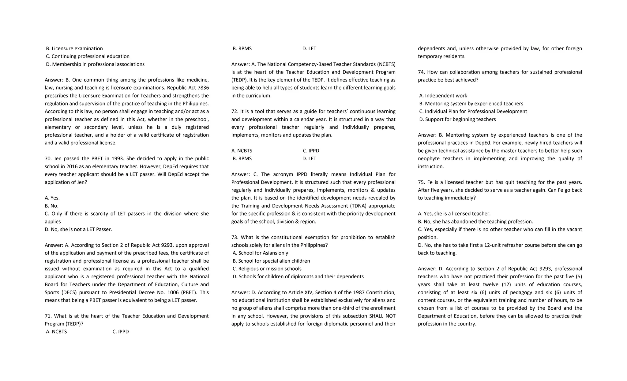 100 LET QUESTIONS WITH ANSWER AND RATIONALIZATION.docx