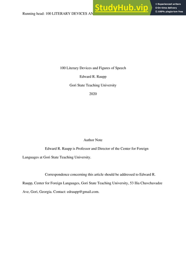 100 Literary Devices And Figures Of Speech | PDF | Humor and Satire ...