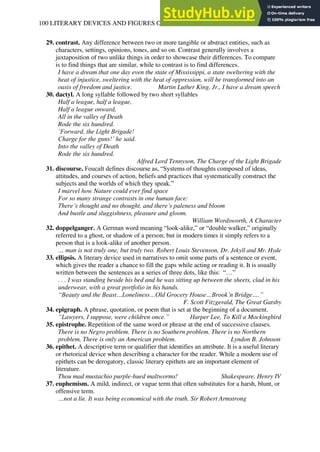 100 Literary Devices And Figures Of Speech | PDF