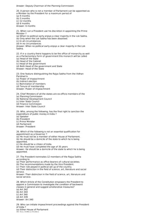 100 mcq constitution | PDF