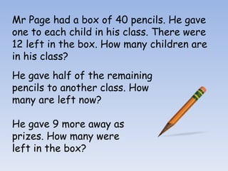100 Mental Mathematics starters for kids | PPT