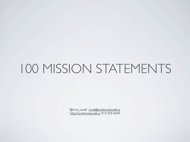 100 Mission Statements | PPT
