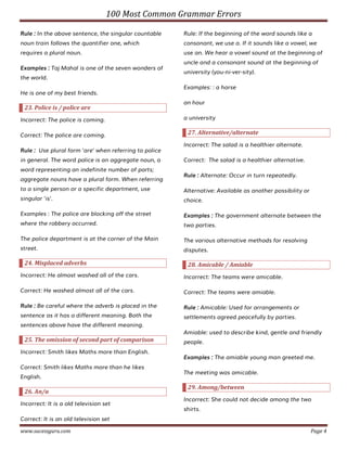 100 most common grammar errors | PDF