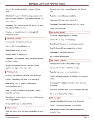 100 most common grammar errors | PDF