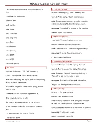 100 most common grammar errors | PDF