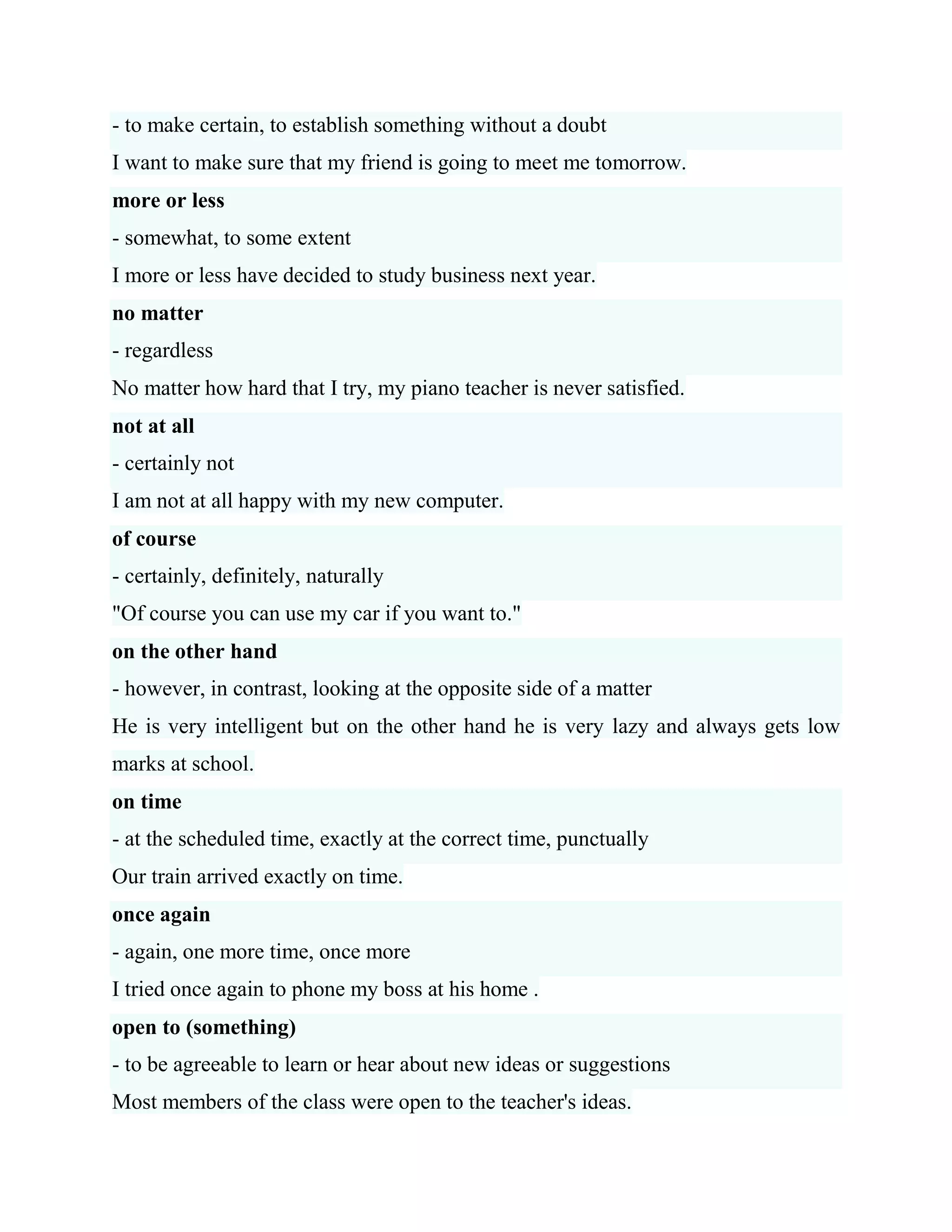 100 most frequent idioms | DOCX