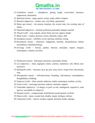 100 most important vocabulary words from the hindu editorial | PDF ...