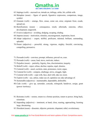 100 most important vocabulary words from the hindu editorial | PDF