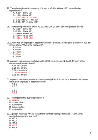 100 Multiple Choice Questions (MCQS) Optics & refraction.doc