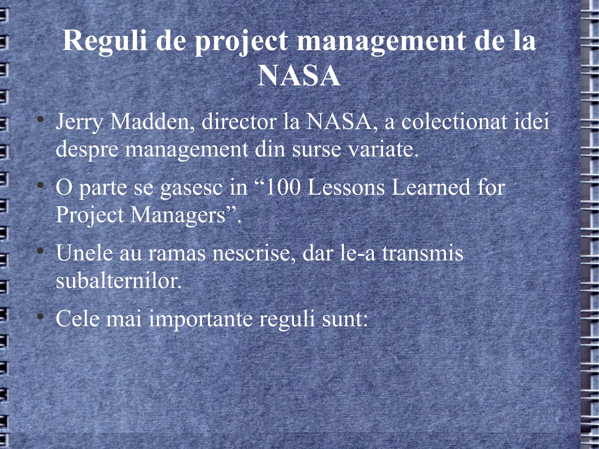 100 NASA rules for project management | PPT