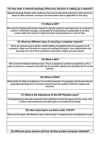 100 network question and answers | PDF