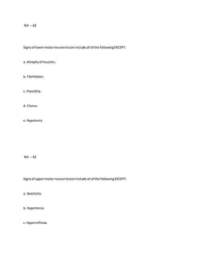 100 neuroanatomy practice questions | DOCX