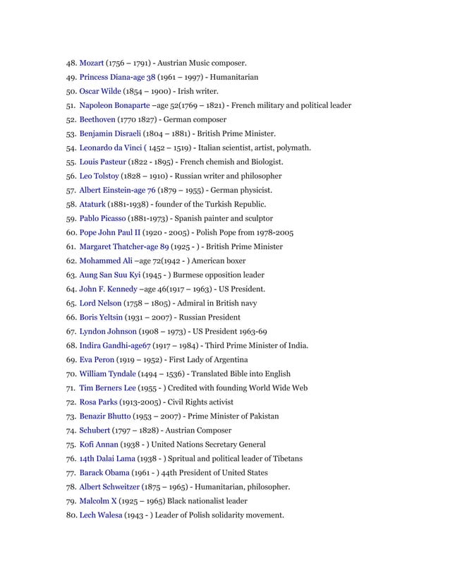 100 people changed the world | DOCX | Christianity | Religion ...