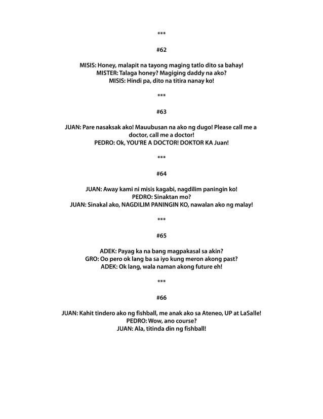 100 pinoy best jokes of all time | PDF