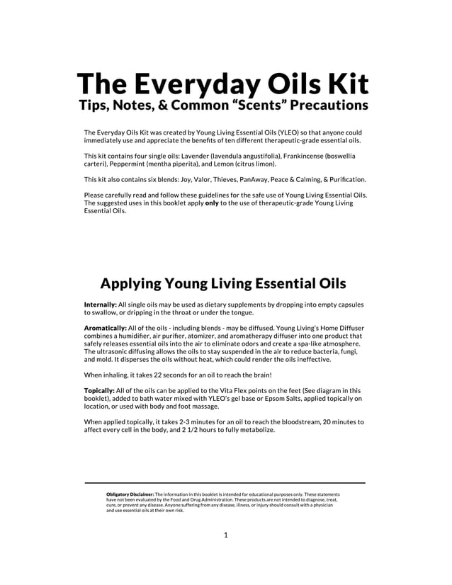 100 plus uses for Everyday Oils