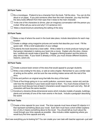 100 point novel project | PDF