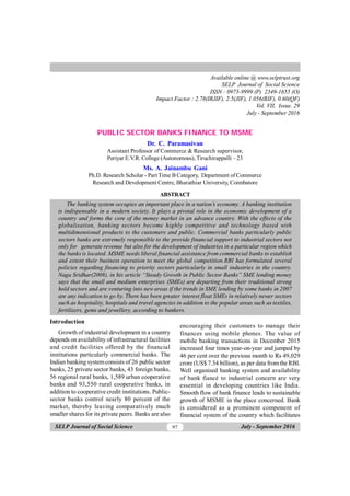 Public sector banks finance to MSME | PDF