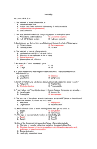 Pathology Practice Examination | DOC