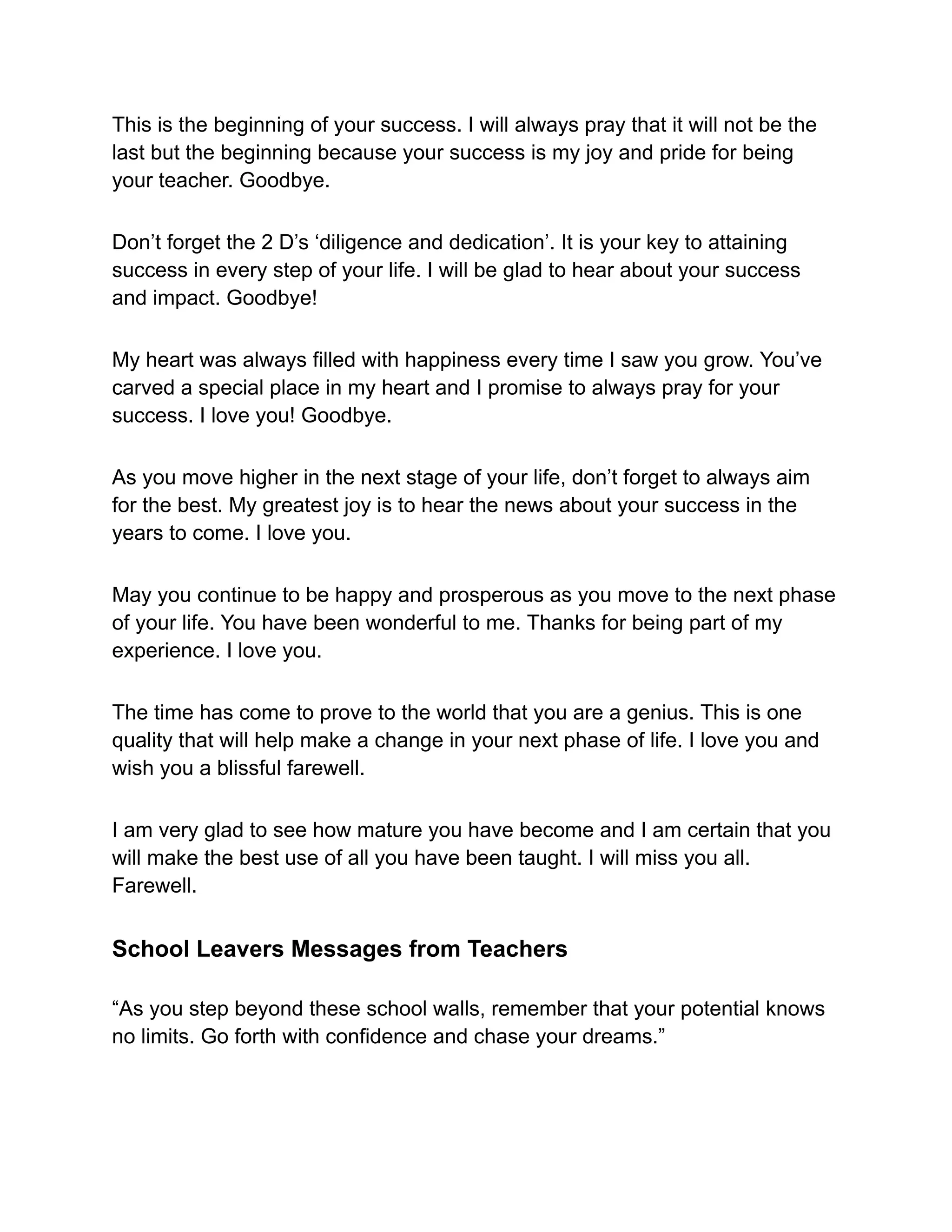 100 Remarkable Message for Student Teacher Leaving 2023.pdf ...