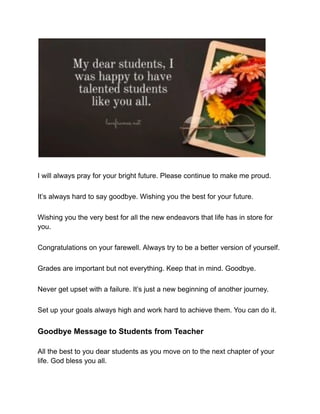 100 Remarkable Message for Student Teacher Leaving 2023.pdf ...