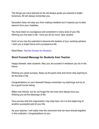 100 Remarkable Message for Student Teacher Leaving 2023.pdf ...