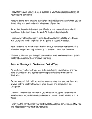 100 Remarkable Message for Student Teacher Leaving 2023.pdf ...