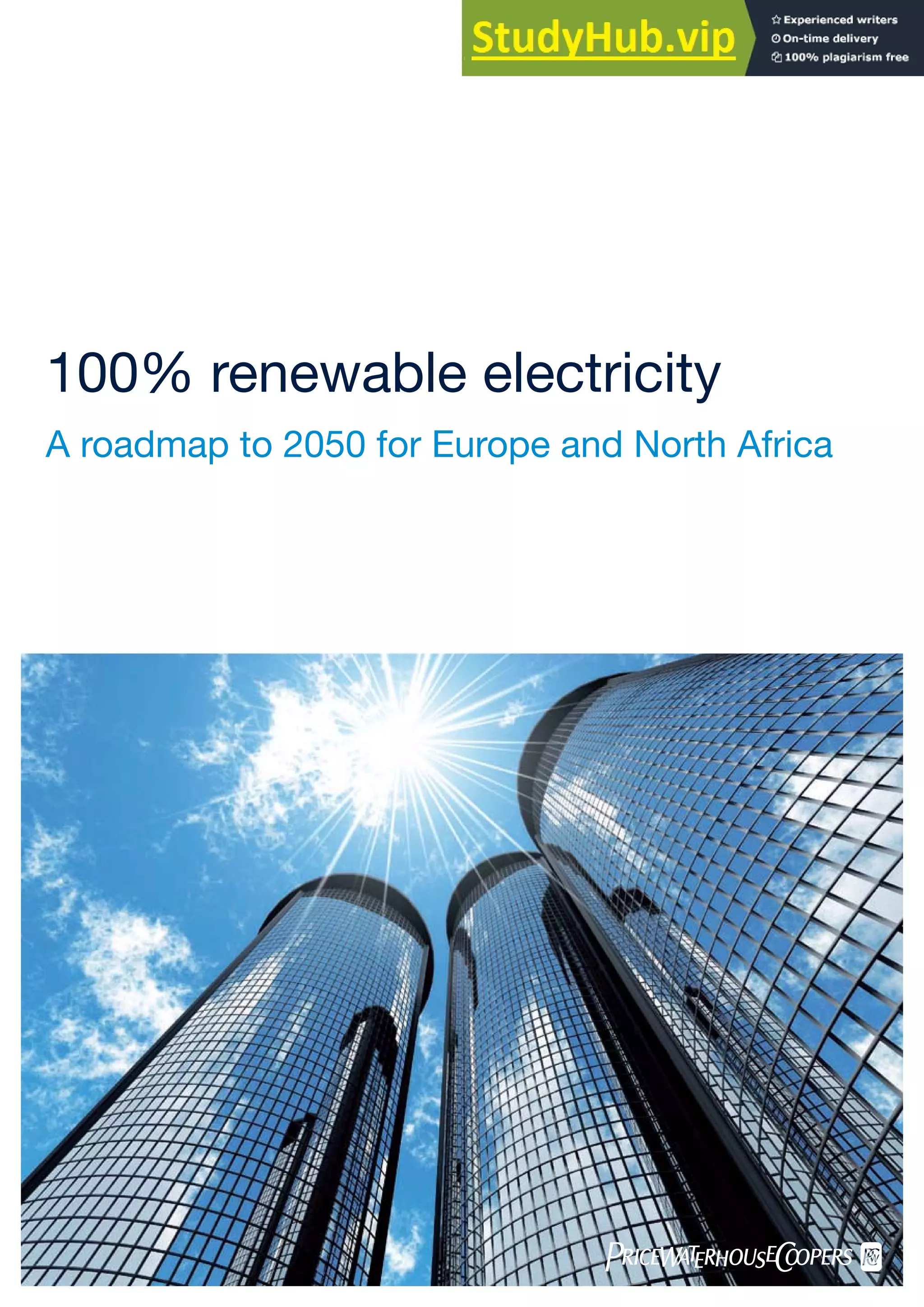 100 Renewable Electricity A Roadmap To 2050 For Europe And North Africa | PDF