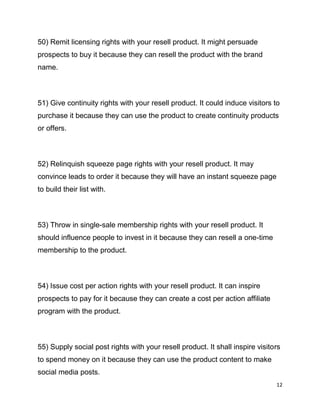 100 RESELL RIGHTS SELLING FORMULAS | PDF