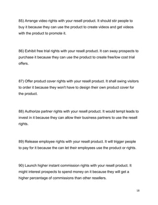 100 RESELL RIGHTS SELLING FORMULAS | PDF