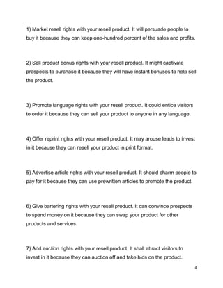 100 RESELL RIGHTS SELLING FORMULAS | PDF