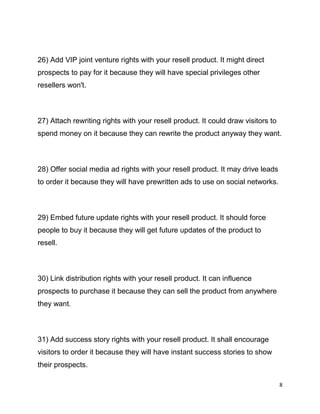 100 RESELL RIGHTS SELLING FORMULAS | PDF