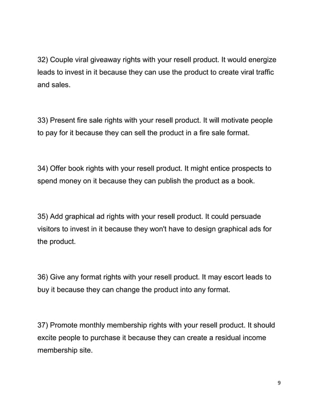 100 RESELL RIGHTS SELLING FORMULAS | PDF