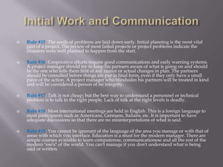 100 rules for nasa project managers | PPT