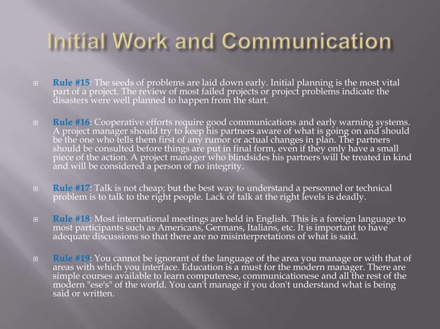 100 rules for nasa project managers | PPT