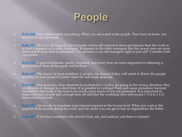 100 rules for nasa project managers | PPT