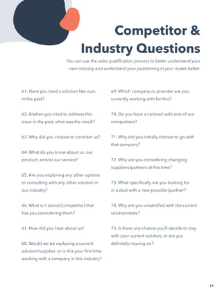 100 sales qualification questions - Hubspot | PDF