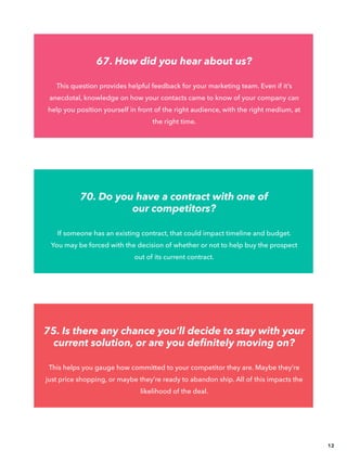 100 sales qualification questions - Hubspot | PDF