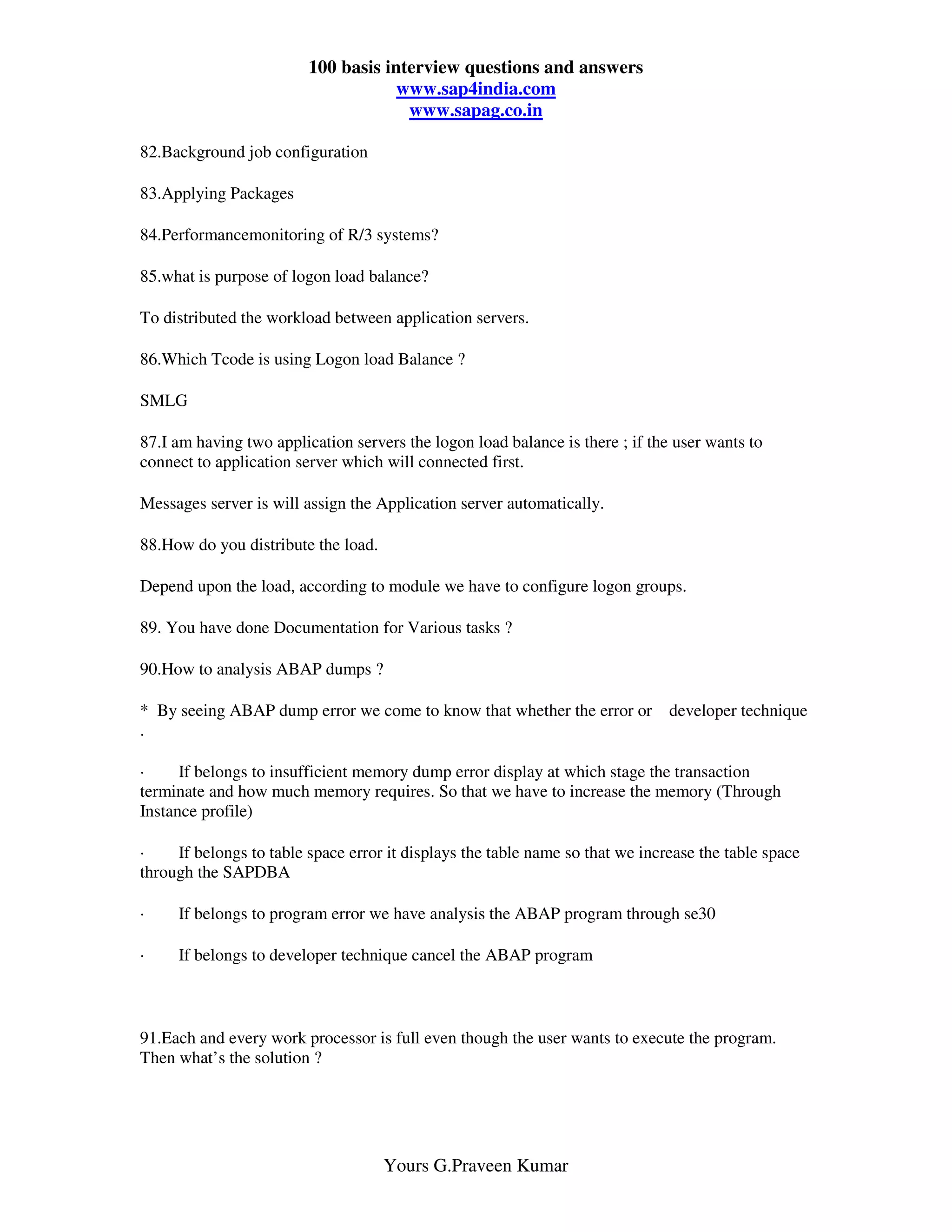 100 sap basis_interviwe_questions | PDF