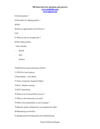 100 sap basis_interviwe_questions | PDF
