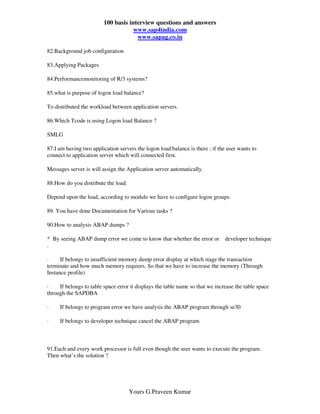 100 sap basis_interviwe_questions | PDF