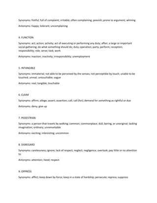 100 Sat Vocabulary Words | PDF