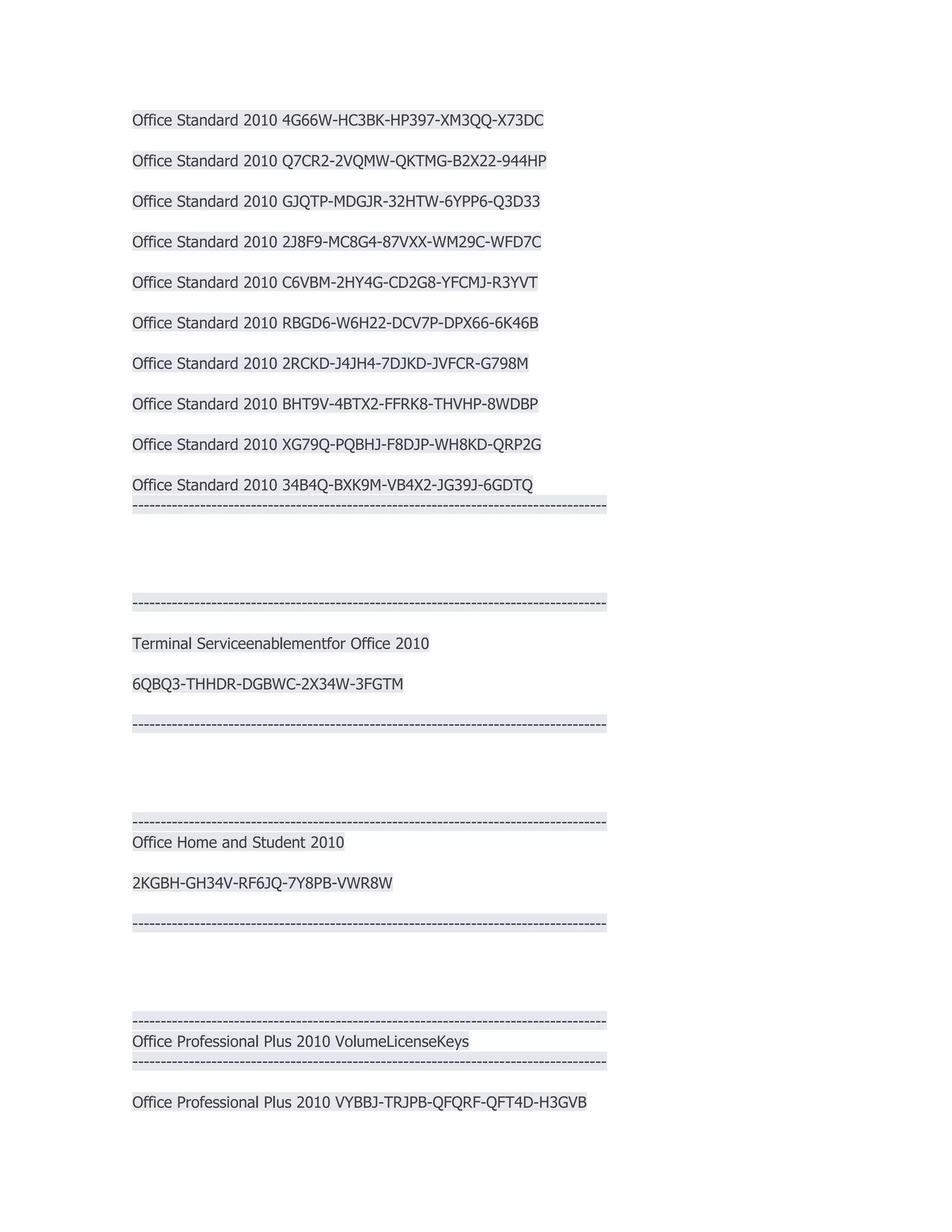 100 seriales de oro microsoft office varias versio | DOCX