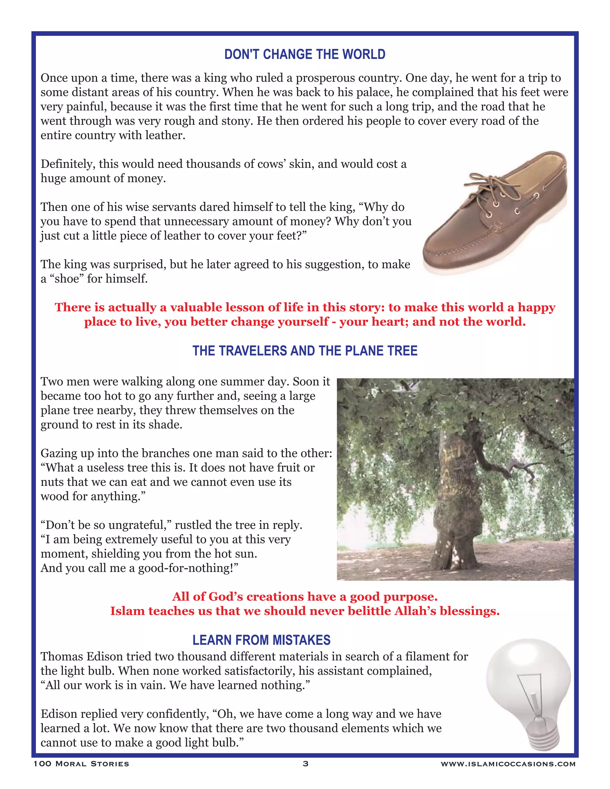 100 short moral stories | PDF