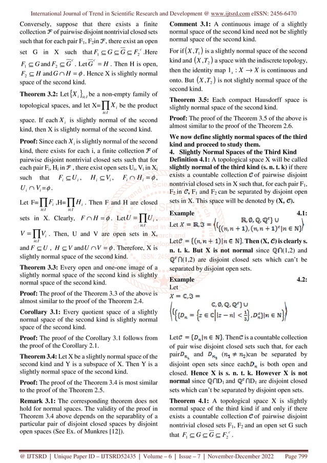 Slightly Normal Topological Spaces of the First Kind and the Second Kind and the Third Kind | PDF