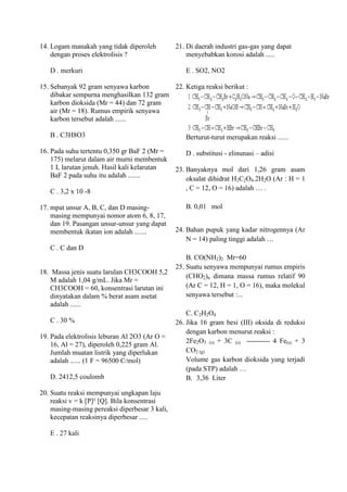 100 soal kimia | DOCX