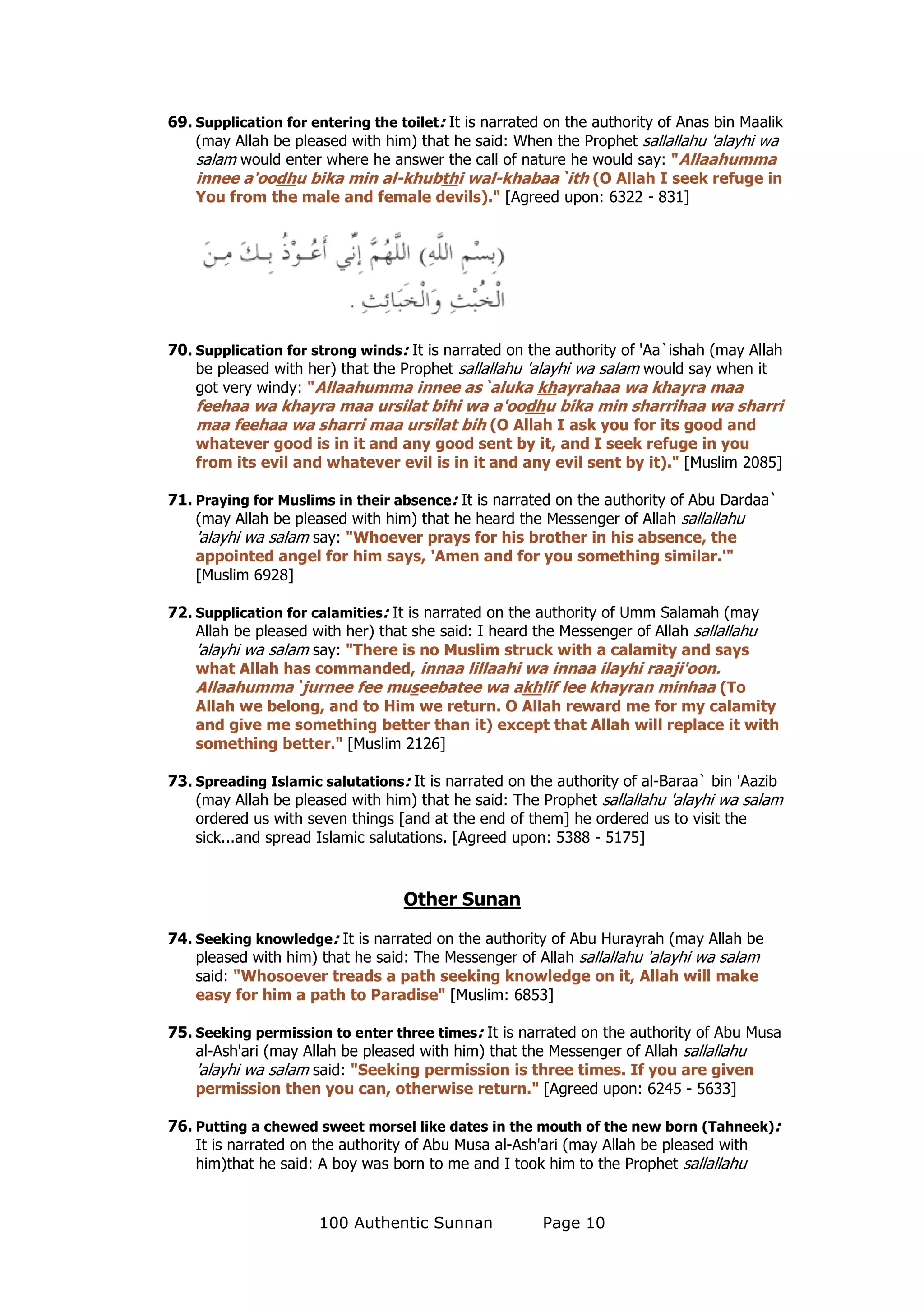 100 Sunnah Acts | PDF