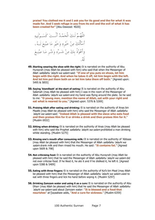 100 Sunnah Acts | PDF
