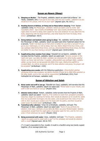 100 Sunnah Acts | PDF