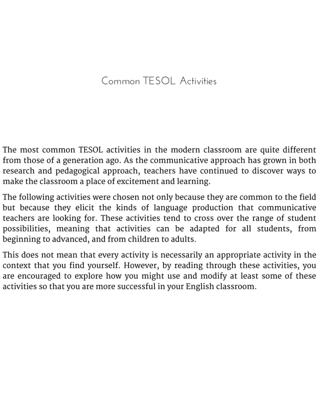 100 tesol activities | PDF