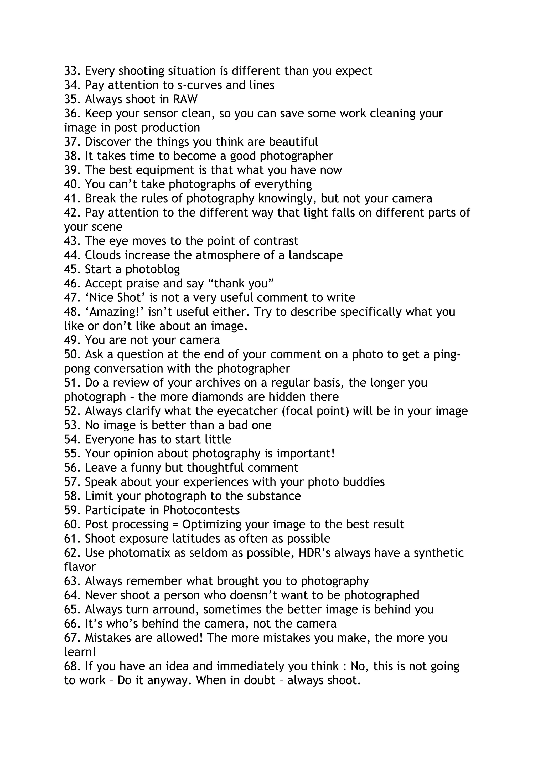 100 things ive learned about photography | PDF